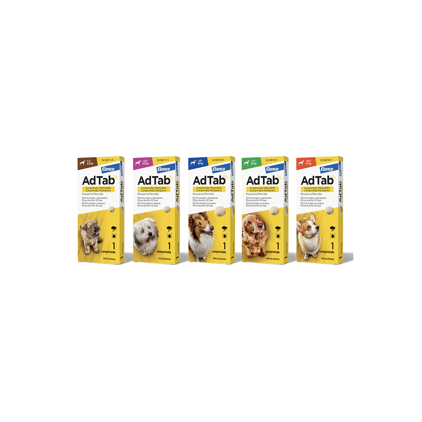 AdTab pastillas antiparasitarias anti pulgas y garrapatas para perros